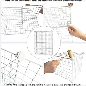 C&AHOME Wire Cube Storage, 12-Cube Storage Organizer Metal, C Grids Storage Bins Shelving, Modular Bookshelf Shelf, Closet Cabinet Ideal for Bedroom, Office 36.6”L x 12.4”W 48.4”H White