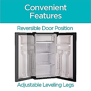 BLACK+DECKER BCRK32B Compact Refrigerator Energy Star Single Door Mini Fridge with Freezer, 3.2 Cubic Feet, Black