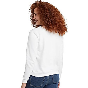 Hanes Women's EcoSmart Crewneck Sweatshirt, White, Large