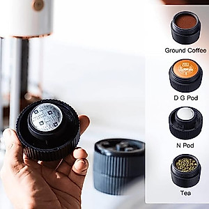 CYETUS Portable Espresso Machine 19 Bar, 3s Instant Heating, Compatible with Nespresso Capsules Ground Coffee Tea, Mini Electric Coffee Maker For Travel Home Camping, White