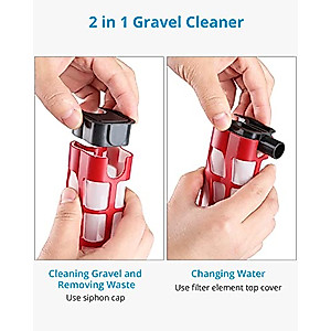 NICREW Automatic Gravel Cleaner, Electric Aquarium Vacuum Cleaner, 2 in 1 Sludge Extractor for Medium and Large Tanks