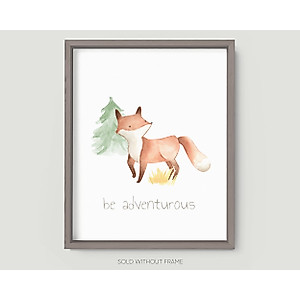 Woodland Baby Animals Nursery Wall Art Prints Room Decor - Set of 6 - Unframed (8 x 10 inches)