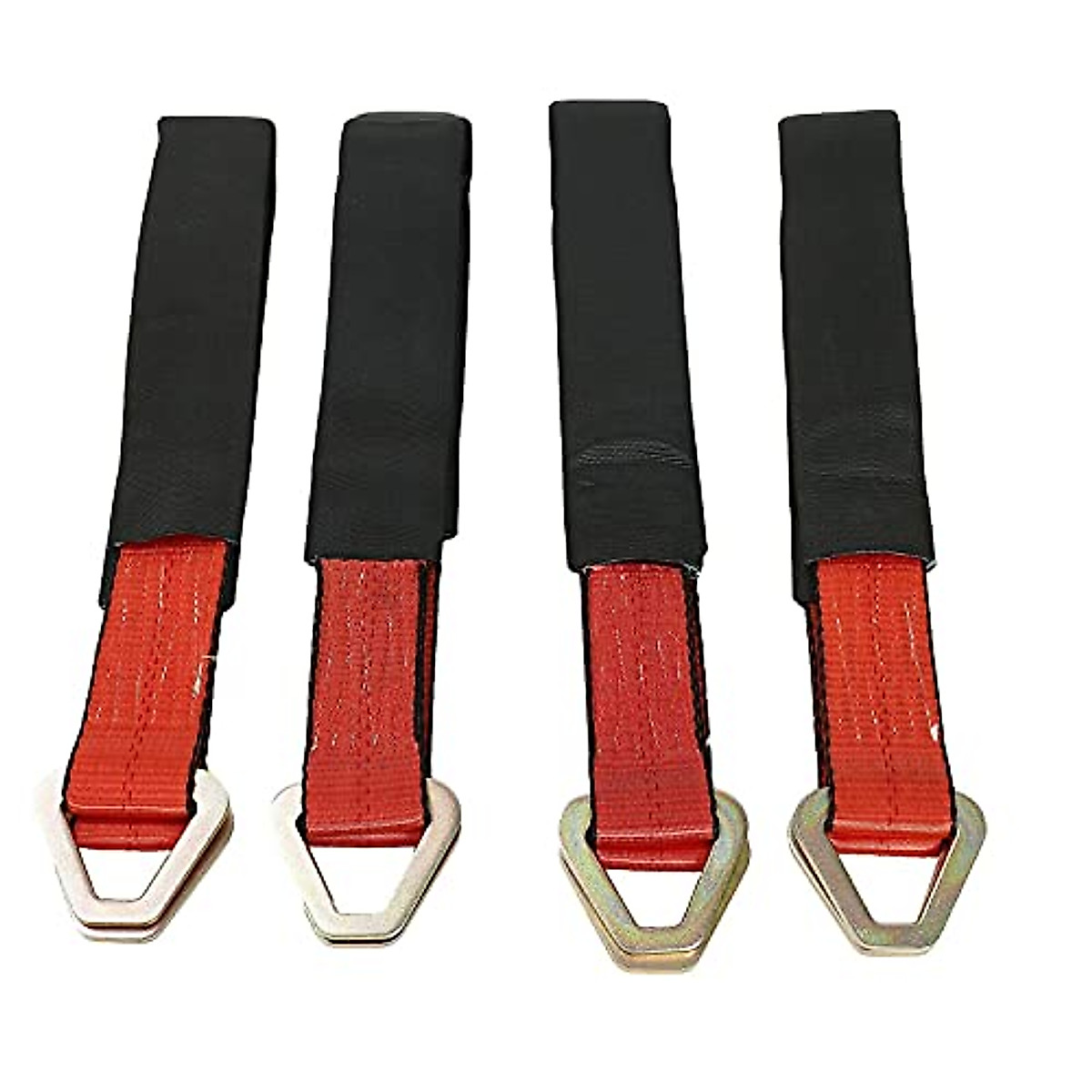 4 Pack 2"x 36" Tow Axle Strap Race Car Truck Wrecker Hauler Wheel Tie Down Strap with D Ring 10,000 Lb Combination Breaking Strength(Red)