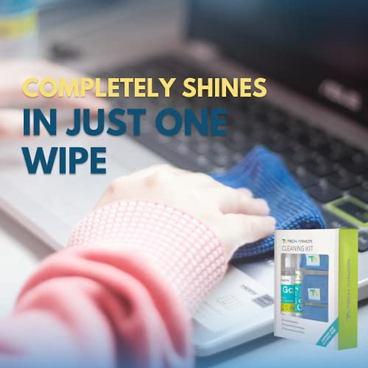 Tech Armor Screen Cleaner Kit [3.4oz +0.8oz] - Best for Smartphones, iPhones, iPads, Eyeglasses, e-Readers, Laptops, TV Screens and Monitors – Includes 3 Premium Microfiber Cloths