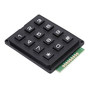 Dpofirs 3x4 Mini Universal Keypad Module for Single Chip Microcontroller, 12 Keys Portable External Keypad, Numeric Keypad Module for Projector Controller