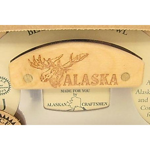 Ulu Factory Alaska Ulu Birch Walnut Stripe Wood Chopping Bowl-board Moose head Design Handle