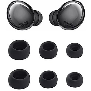 Rqker Ear Tips Compatible with Galaxy Buds Pro Earbuds SM-R190 Earbuds Tips, 3 Pairs S/M/L Sizes Soft Silicone Replacement Ear Tips Earbud Tips Eartips Compatible with Galaxy Buds Pro, Black 6 SML