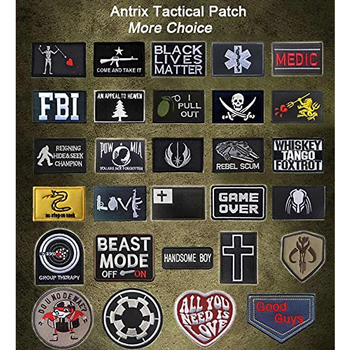 Antrix 2 Set IR Infrared All Black US USA American Flag Patch,Tactical Patch with Hook Fastener Reflective Die Cut Combat America Patch for Army Clothes,Tactical Backpack,Military Activity- 3.15x2"