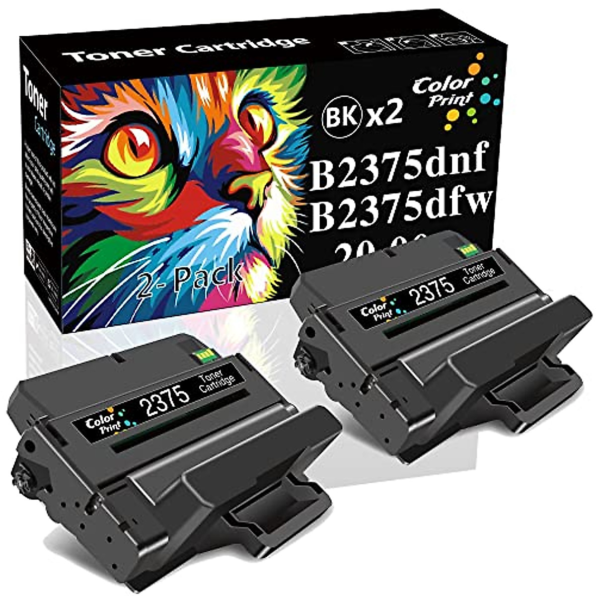 ColorPrint Compatible Toner Cartridge Replacement for Dell B2375DNF B2375 B2375DFW 2375 2375DNF 2375DFW Work with 593-BBBJ 593-BBBI 8PTH4 C7D6F B2375DN NWYPG Laser Printer (2-Pack, Black High Yield)