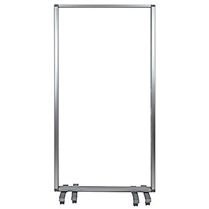 Flash Furniture Mobile Freestanding Clear Room Divider Partition Portable Roll Up Banner Sneeze Guard for Offices, Restaurants, Lobbies and Other Public Areas