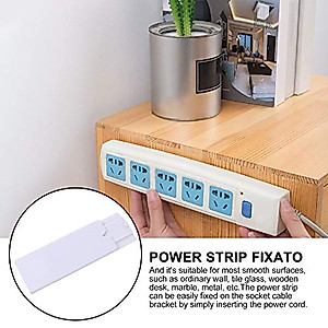 TOYANDONA 6pcs Self Adhesive Power Strip Holder Surge Protector Fixator Cable Management System Wall Mount for WiFi Router Tissue Box Remote Control