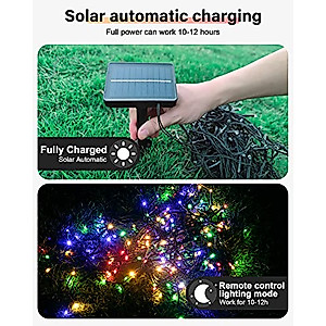 Acina 2 Pack Each 250 LED 85FT 8Modes Solar Powered String Lights Outdoor Waterproof, Solar Christmas Tree Lights Green Wire for Birthday Party Wedding Garden Patio Yard(Warm White & Multiple Colors)