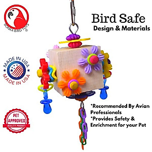Bonka Bird Toys 01174 Dancing Daises Small Medium Balsa Block Bird Toy Parakeet Conures Cockatiels