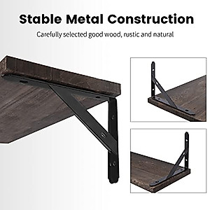 Gonghraoe Corner Floating Shelf, Rustic Wall Mounted Shelves Set of 4, Shelves for Wall Storage, Photo Picture Ledge, Display Ledges, Kitchen Spice Rack, Hanging Shelf Organizer