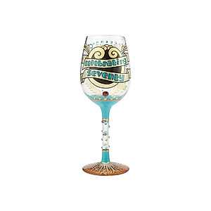 Enesco Designs by Lolita Hand-painted Artisan, 15 oz. 70th Birthday Wine Glass, Multicolor,6000740