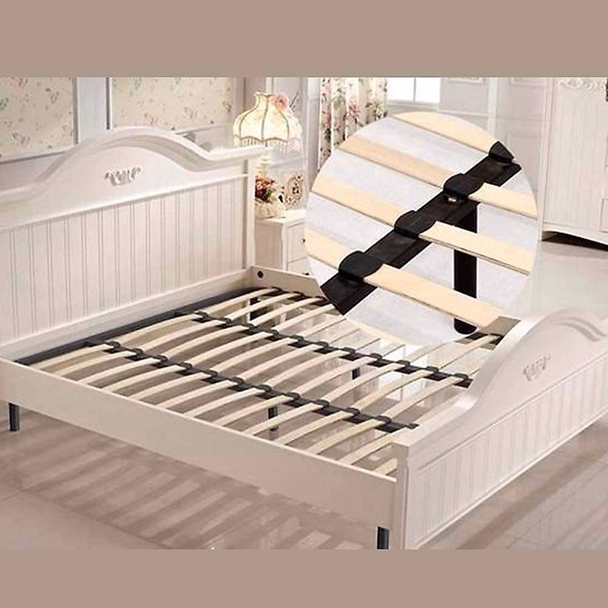 NANSHINE 53.5-54.5mm Replacement Bed Slat Holders Kits Bundles Plastic 10pcs Black End Caps Holders Width 54mm x Height 9 mm (Inside Dimension)