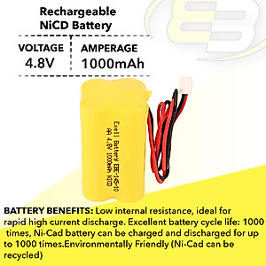 (3-Pack) Emergency/Exit Lighting Battery Fits & Replaces Emerlight Exit Light Co. EBE-145-10 Inc. BAA-48R ANIC1117 Unitech Systems D-AA500 Emergi-lite BL93NC487 Emerlight BL93NC487