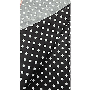 AD FABRIC, Polycotton Printed Polka Dots, Mini Dots, 60" Wide, Sold by Yard, in Continuous Yards (Black/White)