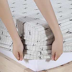 Eddie Bauer - Twin Sheets, Cotton Percale Bedding Set, Crisp & Cool Home Decor, Dorm Room Essentials (Downstream, Twin)