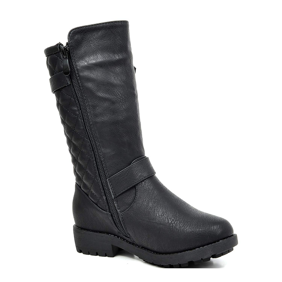 DREAM PAIRS Girls Little Kid Knice Black Knee High Winter Motorcycle Riding Boots Size 1 M US Little Kid