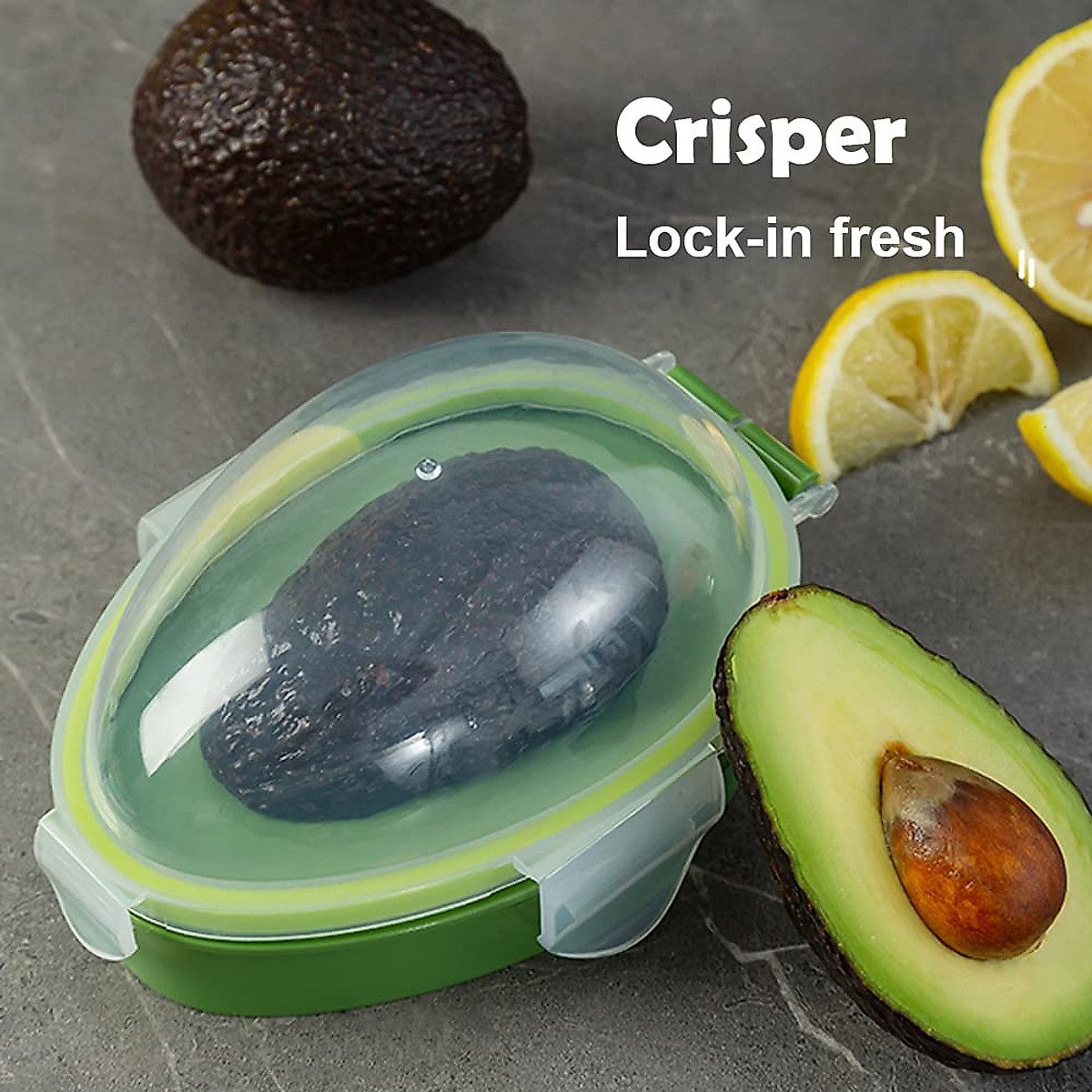 QIANLUO Avocado Saver Avocado Keeper Reusable Avocado Storage Container Individual Avocado Saver Holder Avocado Storage Box for Fridge to Keep Avocado Fresh, green