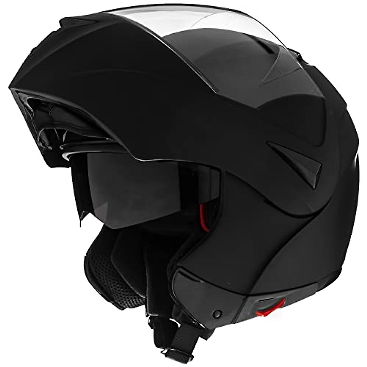 ILM Motorcycle Helmets Modular Dual Visor Flip-up Full Face Street Racing Helmet DOT 5 Colors Model 808 (S, Matte Black)