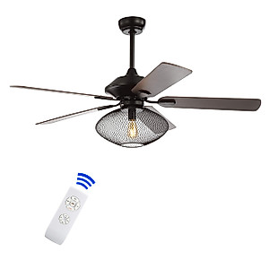 JONATHAN Y JYL9605A Clift 52" 1-Light Mid-Century LED Ceiling Fan with Remote, Transitional, Glam, Classic, Modern, Contemporary, Living Room, Family Room, Dining Room, Bedroom, Oil Rubbed Bronze