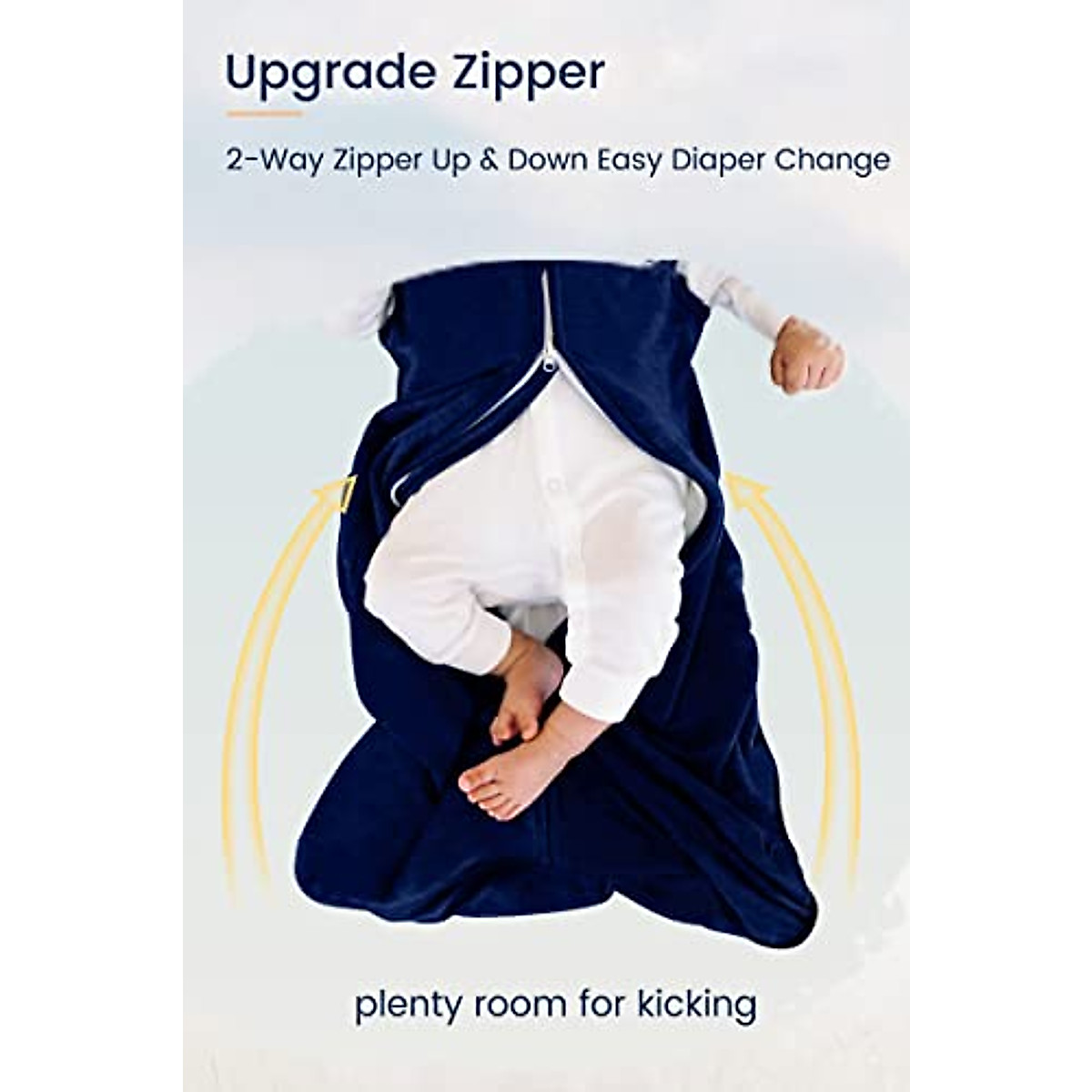 TotAha Light Baby Sleep Sack, Stretchy Sleepsack, Silky Comfort, Buttery Soft, Swaddle Transition Sleeping Bag, 2-Way Safe Zippers, Wearable Blanket Baby Sleep Bag for 0-3-6-12-18-24 Months 0.5 TOG