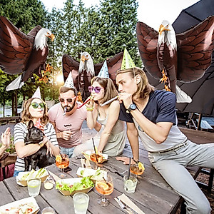 VYNYJOAN 4PCS 3D Inflatable Eagles 32.7 x 26 Inch Giant Eagle Foil Balloons for Animal Party Decoration Big Bird 4th of July Celebration Birthday Baby Shower Party Supplies