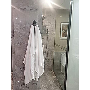 JiePai Suction Cup Towel Hooks,Shower Towel Holder for Bathroom,Suction Shower Towel Rack Organizer for Towel, Bathrobe,Loofah,Coat,Bags,Chrome (2 Pack)