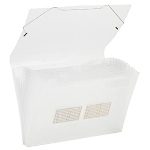 Office Depot® Brand Plastic File, 13 Pocket, Expansion 3-1/2", 8 1/2" x 11", Letter, Clear, Pack of 1