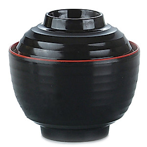 Japanese Melamine 味噌湯ボウル Miso Soup Rice Bowls With Lid (B11894) ~ We Pay Your Sales Tax