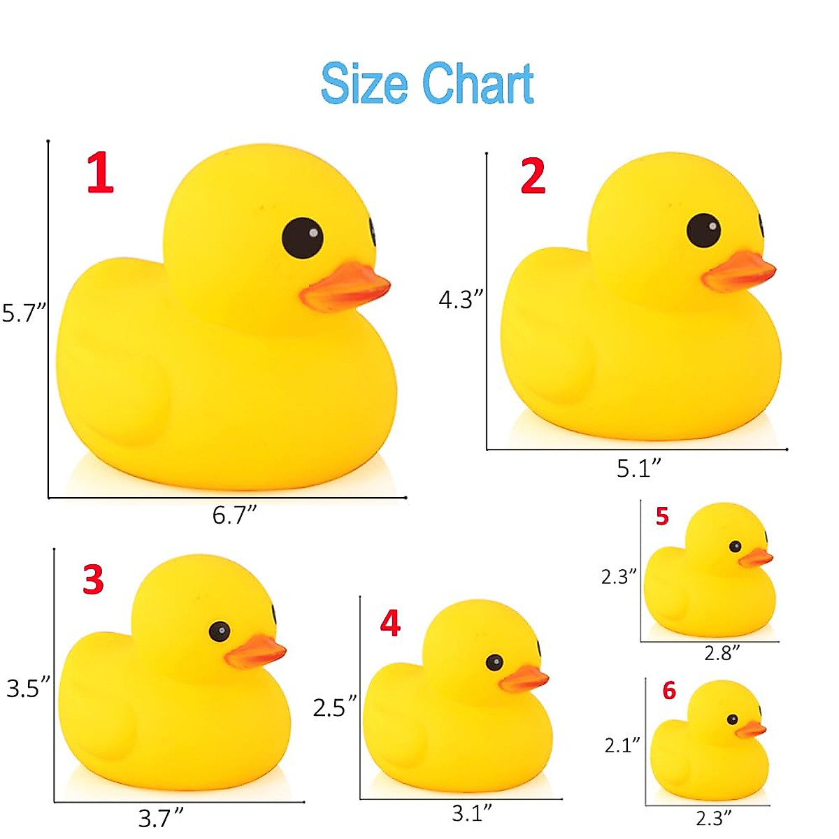 Novelty Place Rubber Duck Family Pack Ducky Baby Bath Toy for Kids (Pack of 6)