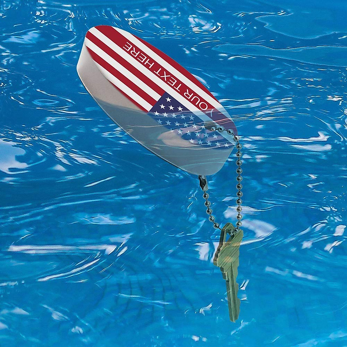 GRAPHICS & MORE American USA Flag Personalized Custom Floating Keychain Oval Foam Fishing Boat Buoy Key Float