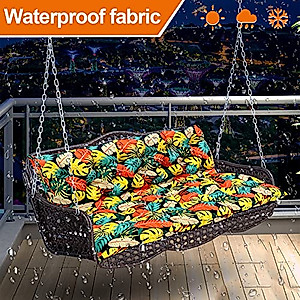 JYSXAD Swing Cushions Replacement Outdoor Porch Swing Cushions with Ties 2-3 Seater Garden Bench Cushions Rocking Chair Cushions Waterproof Seat Pad Cushion for Patio Swing (60x40 in, A)