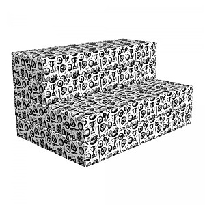 Ambesonne Sport Foldable Mattress, Monochrome Baseball Glove, 74.8" x 39.4", Black White