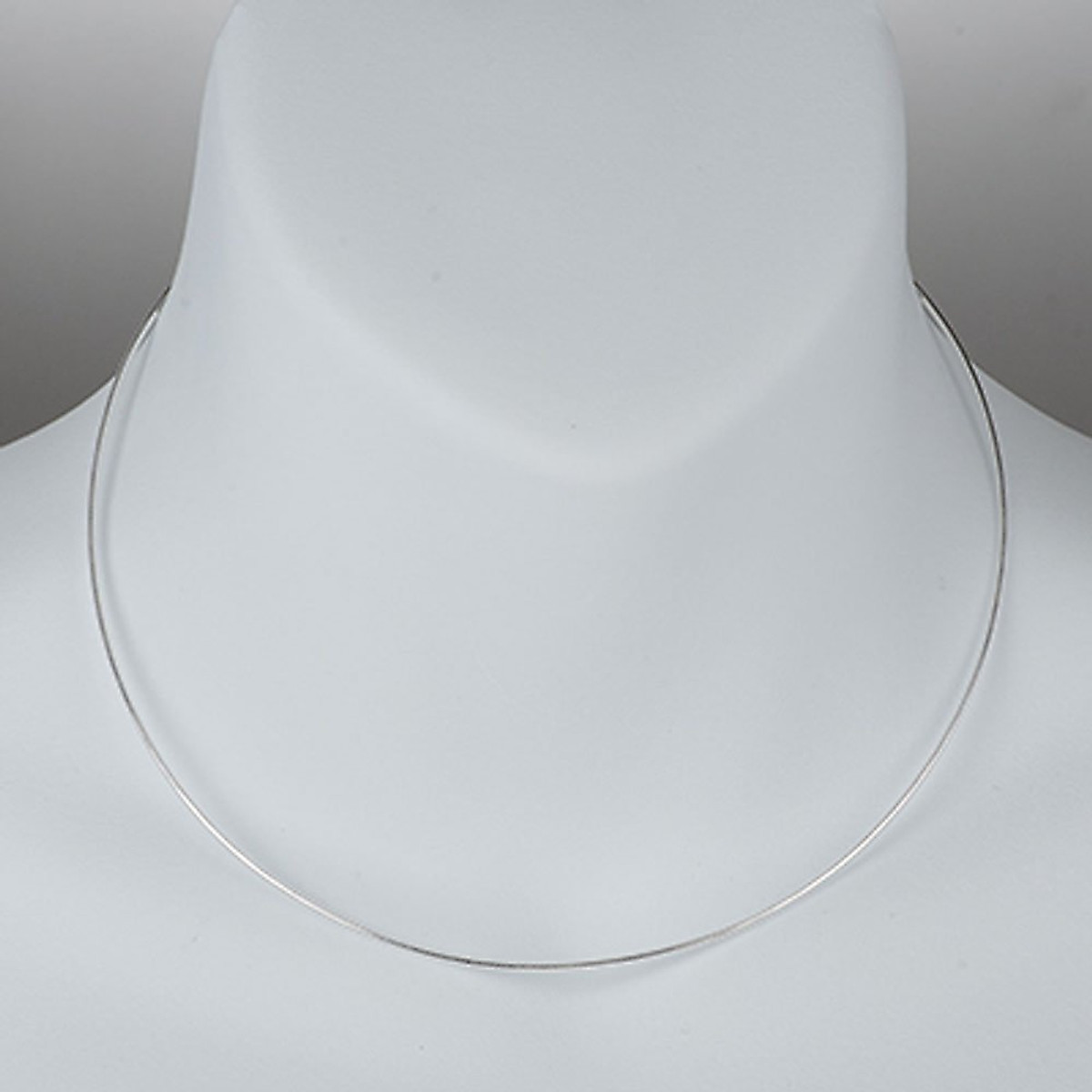 Sterling Silver Round Omega Snake Chain 1.3mm Solid 925 Italy Wire Necklace 16"