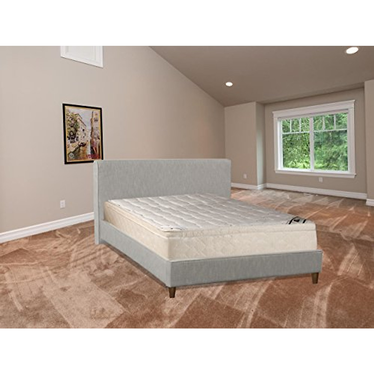 Mattress Solution 13-Inch Firm Euro Top Double Sided Foam Encased Innerspring Mattress , Queen Black.