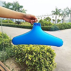 prettDliJUN 5Pcs Inflatable Clothing Hanger for Travel, Outdoor Clothes Hanger Rack Non-Slip Portable Coat Holder, Blue