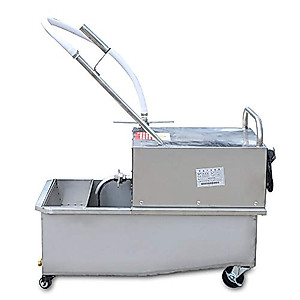 55 L /14.5 Gal Commercial Mobile Fryer Filter Machine/Oil Filter Truck, 550W Fryer Filter Frying Oil Filtering System for Restaurant - Gravity Sedimentation (US Stock)