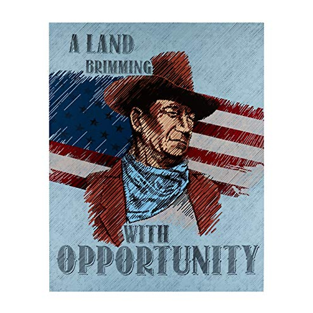 Riley Blake Americana John Wayne 36" Panel Blue, Fabric