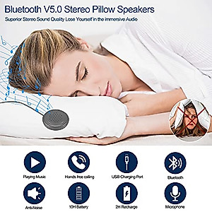 ASIILOVI Bluetooth Speakers Module, Bluetooth Pillow Speaker with Mic, DIY Bluetooth Headset, Bluetooth V5.0 Replacement Module for Sleep Headphones, Bluetooth Beanie, Bluetooth Headband