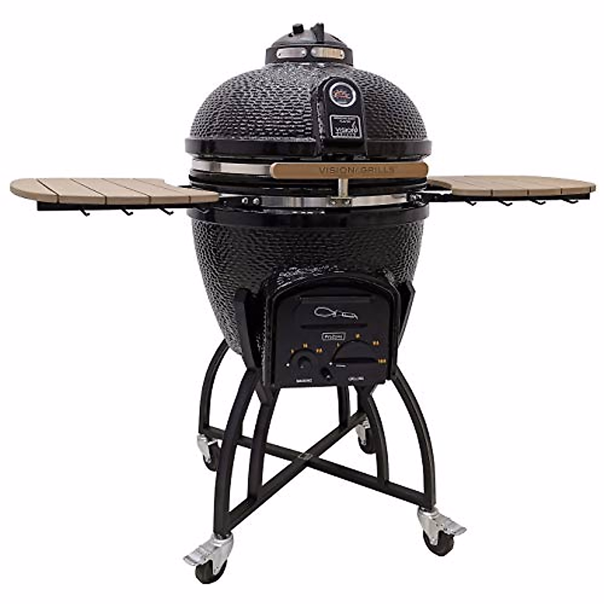 VISION Grills Ceramic Kamado (Large, Black Bundle)
