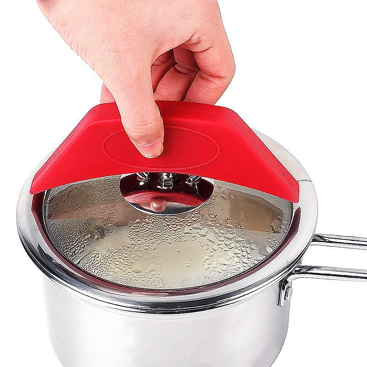 WSERE 4 Pieces Silicone Assist Handle Holder Pot Grip Cover Pot Holder for Cast Iron Skillets, Metal Cookware Frying Pans, 2 Black 2 Red Non-Slip Scald-Proof Heat Insulated Pans Pot Handle Covers