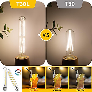 Sphoon Tubular Light Bulb 7.3 Inch Dimmable T10 LED Bulb (4Pack 4000K, 4Pack 4000K)
