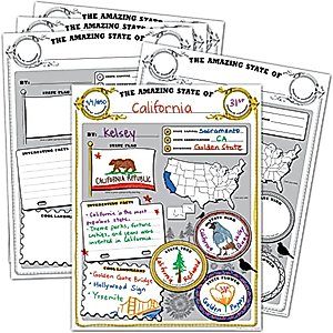 Teacher Created Resources Amazing State Poster Pack, Black, white, 17 x 22 Inch