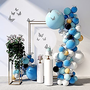3D Butterfly Wall Decor - 72 PCS 3 Sizes 6 Styles Silver Butterfly Decorations - Butterfly Birthday Decorations Butterfly Party Decorations/Butterfly Cake Decorations/Butterfly Stickers for Birthday Kids Bedroom Nursery Wedding