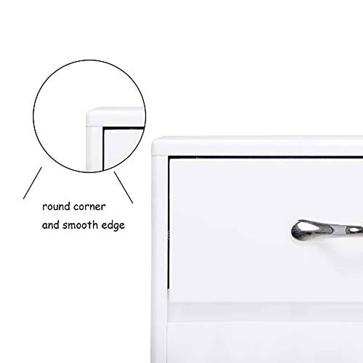 GLCHQ Storage Drawer File Cabinet nightstand Side Cabinet Entryway Console Side Tableswith Three Drawers and Three Doors for Office or Living Room Kitchen Room (Three Doors, White)