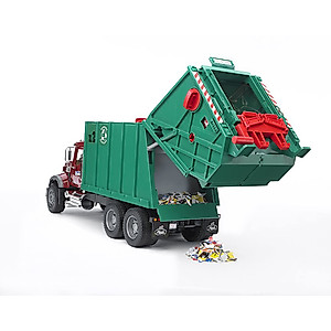 Bruder Mack Granite Garbage Truck (Ruby red-Green)