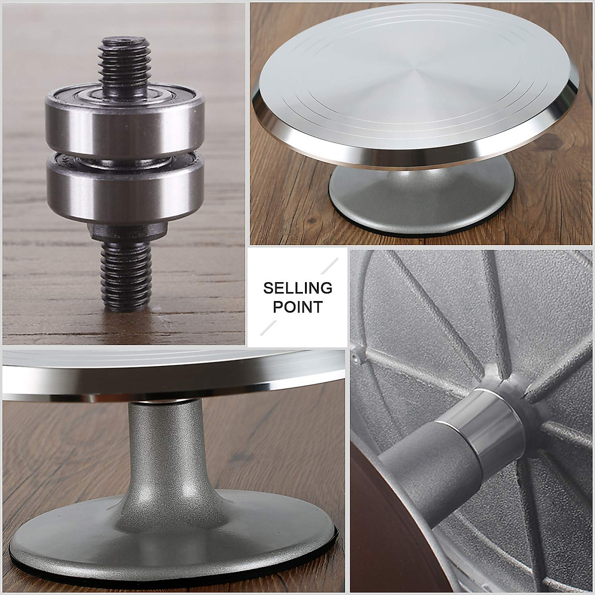 Aluminium Cake Decorating Stand Revolving 12 Inch Cake Turntable for Cake, Cupcake Decorating Supplies